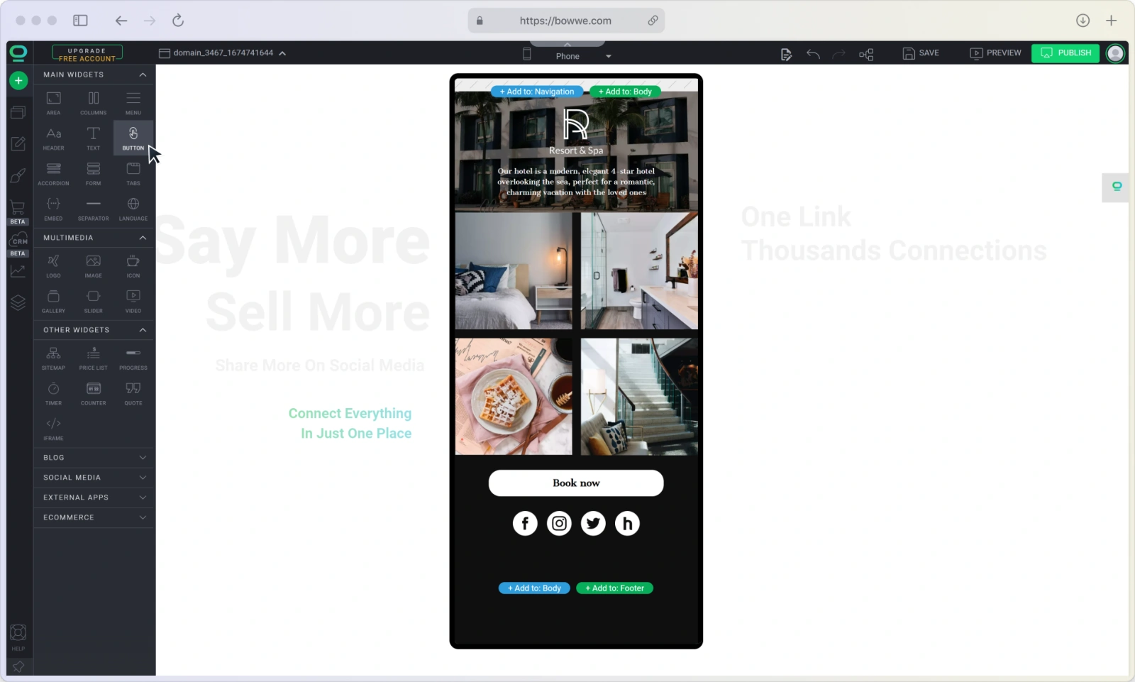 How to add/change a button on Micro Page?